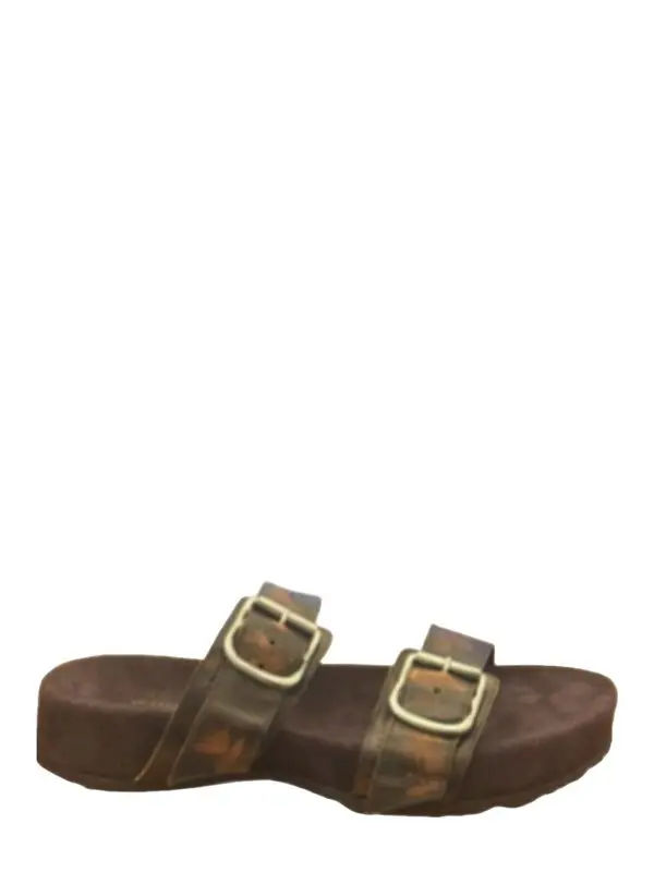 Dries Van Noten Platform Slides With Buckle Strap - Tan