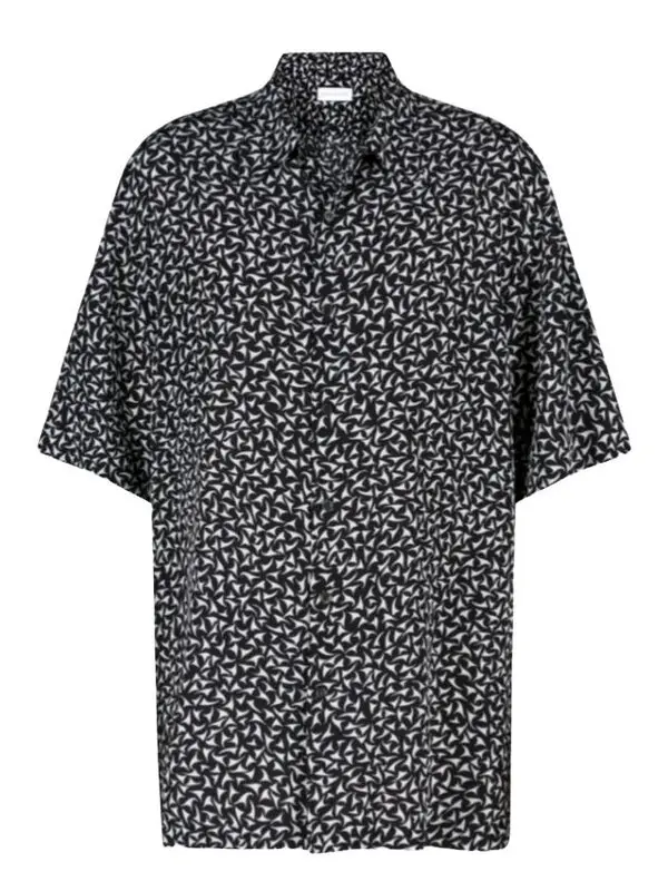 Dries Van Noten Patterned Short-sleeve Shirt - Black