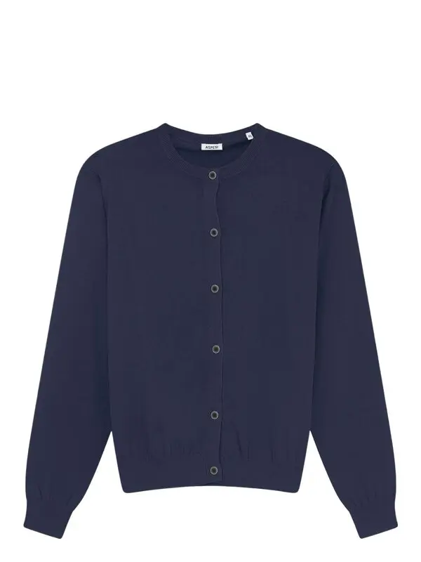 Aspesi Single-breasted Long-sleeve Knit Top - Blue