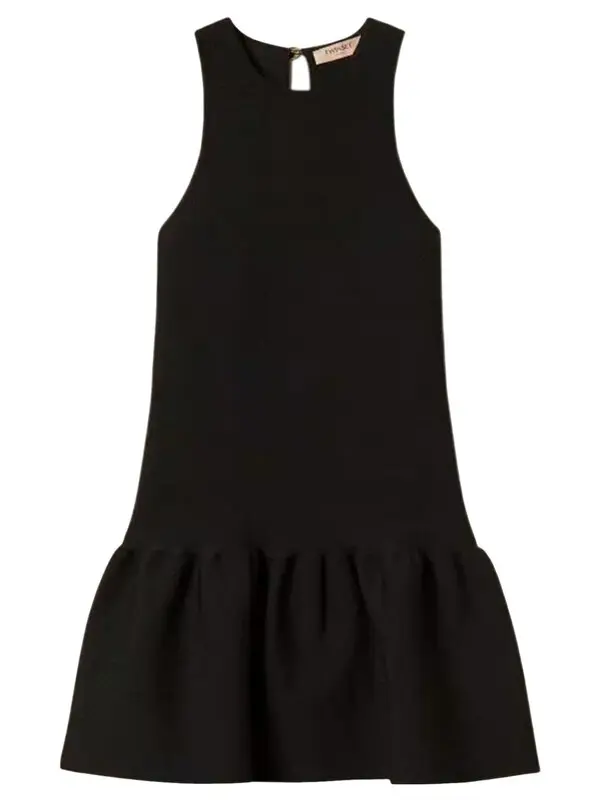 TWINSET Sleeveless Mini Dress With Ruffled Hem - No