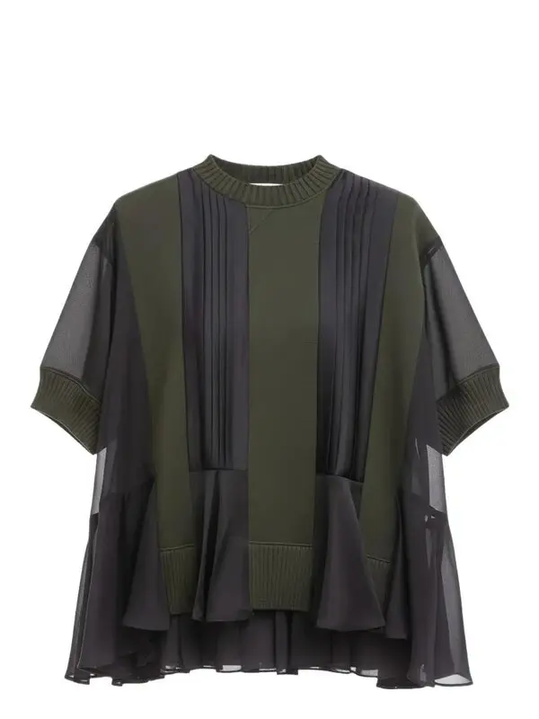 Sacai Panelled Short-sleeved Cover-up - Black