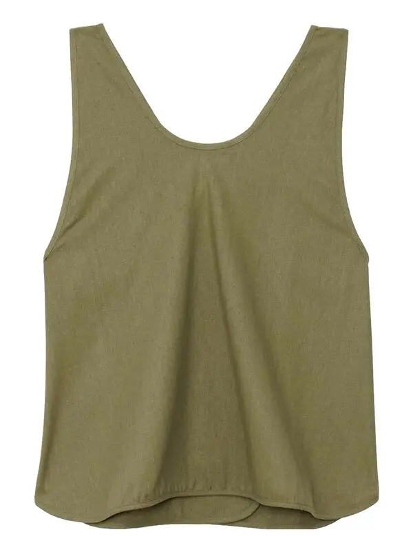 BASERANGE Sleeveless Round Neck Top With Overlap Back - Luagreen