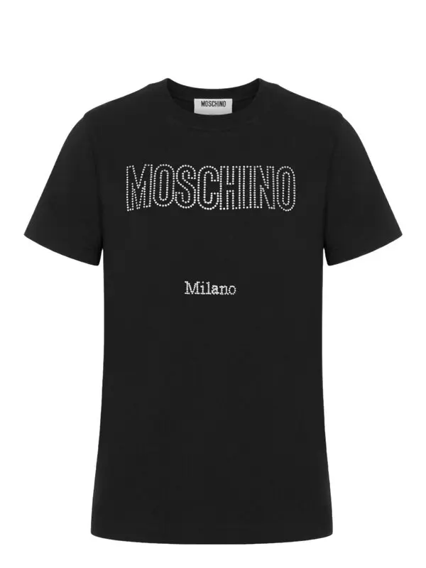 Moschino Rhinestone Logo T-shirt - Black