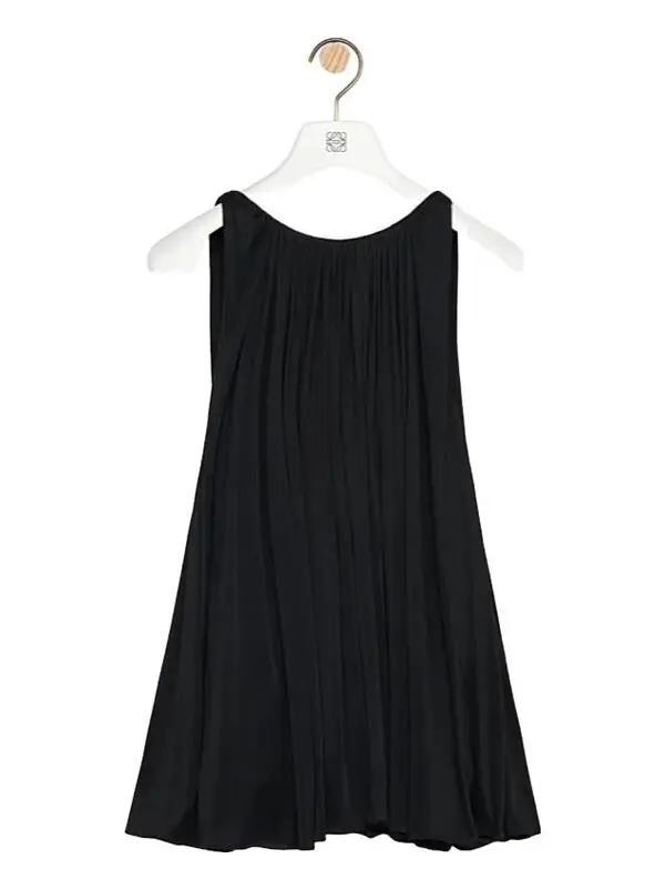 Loewe Halterneck Draped Top With Anagram Pebble Tie Detailing - Black