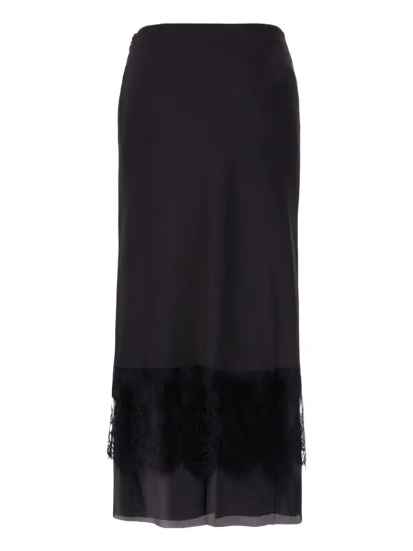 We11Done Straight Maxi Skirt With Lace Hem - Black