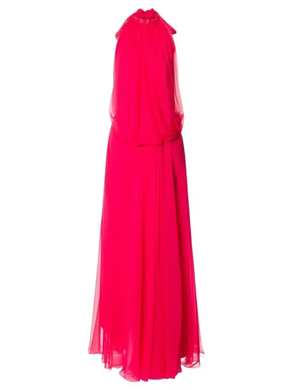 Alberta Ferretti Halterneck Maxi Dress - Fuchsia