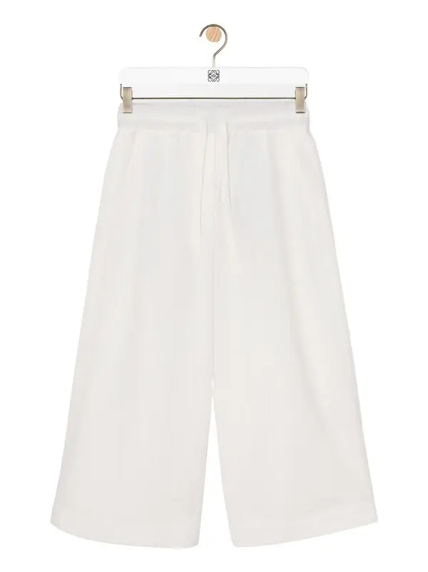 Loewe Cropped Trousers In Denim - White