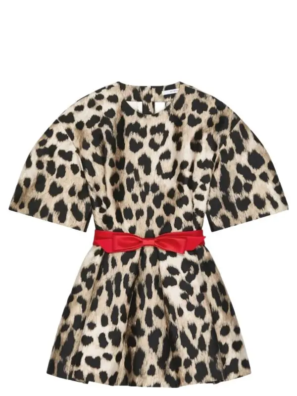 Givenchy Leopard Jacquard Cocoon Mini Dress - Beige