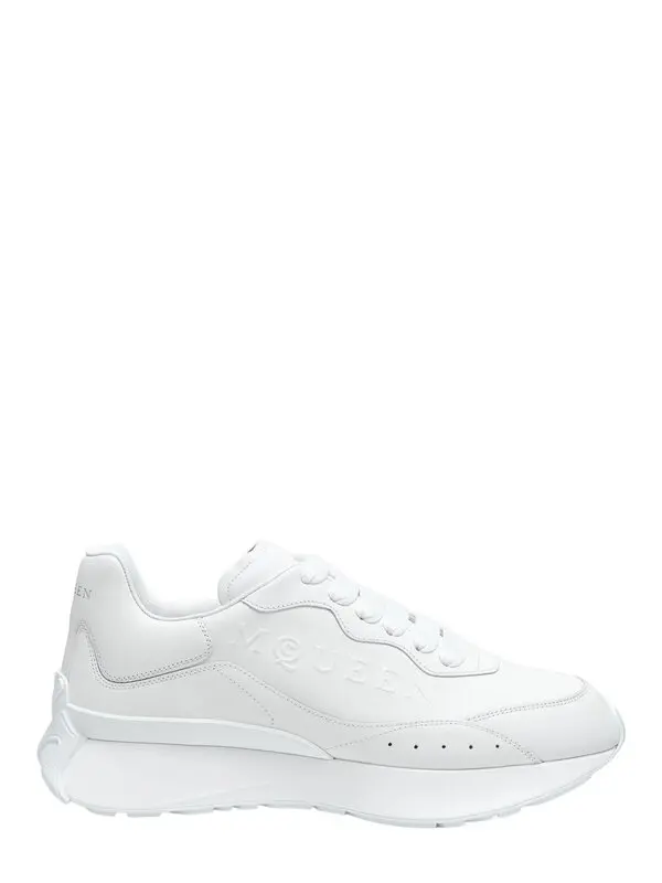 Alexander McQueen Logo-embossed Chunky Leather Sneakers - White