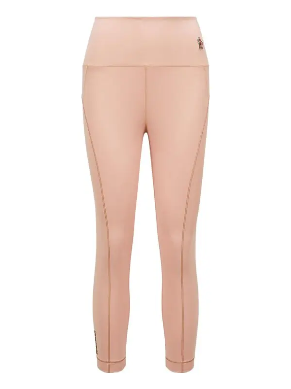 Moncler Logo Patch Leggings - Pink
