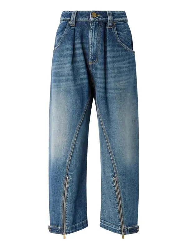 Pinko Zip Detailed Balloon Jeans - Blue