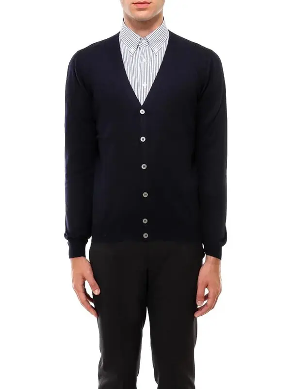GRAN SASSO Wool V-neck Cardigan - Black