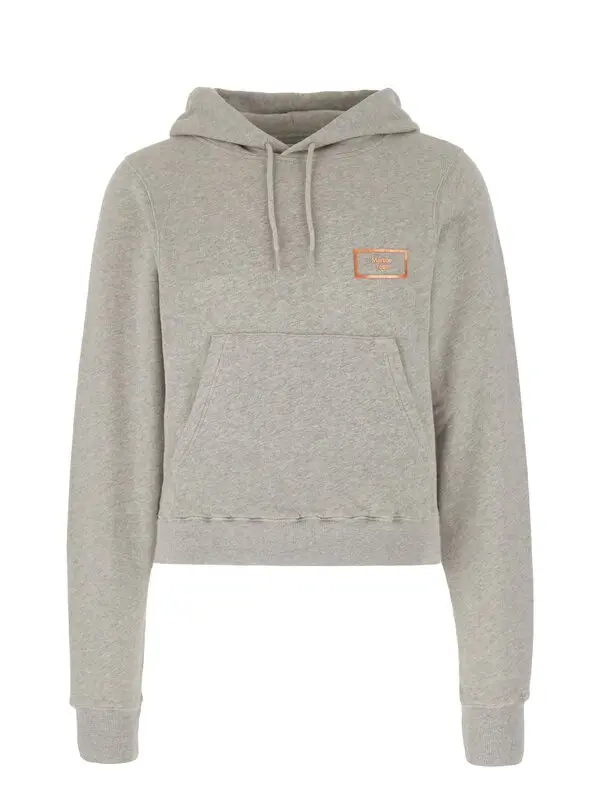 Martine Rose Logo Detailed Drawstring Hoodie - Gray