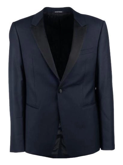Emporio Armani Virgin Wool Blazer - Black