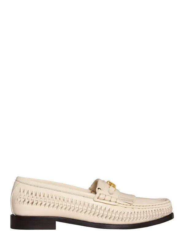 Celine Luco Braided Loafer In Calfskin - Milk