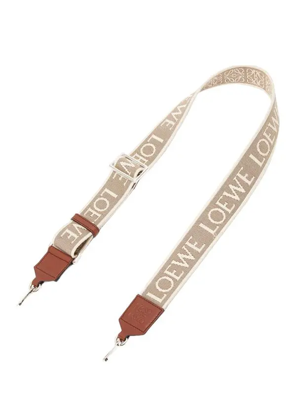 Loewe Anagram Jacquard And Calfskin Strap - Nude