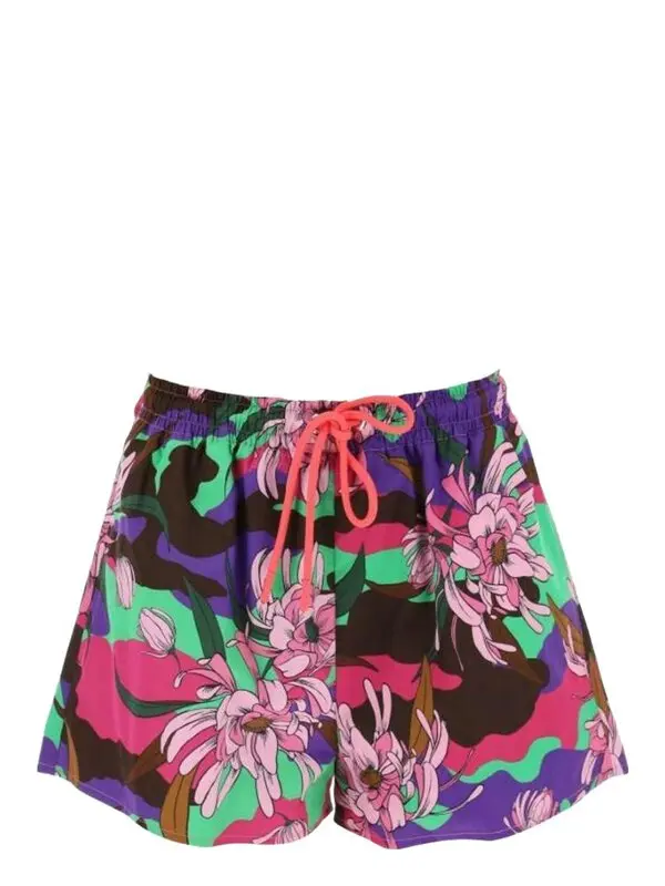 Moncler Floral Print Drawstring Shorts - Pink