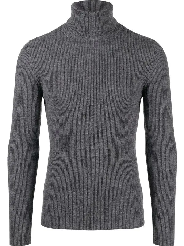 Gucci Ribbed Wool Roll Neck Jumper - Black