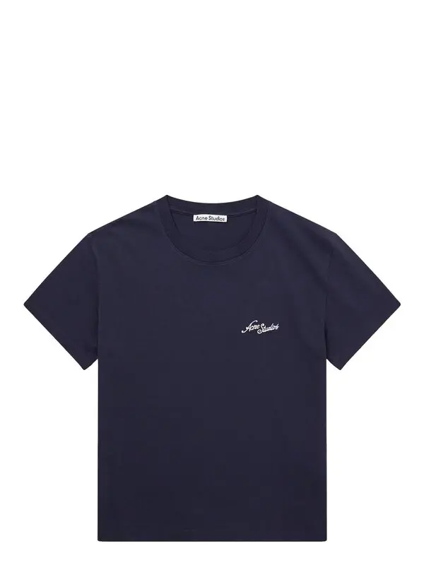 Acne Studios Logo-embroidered Cotton-jersey T-shirt - Blue