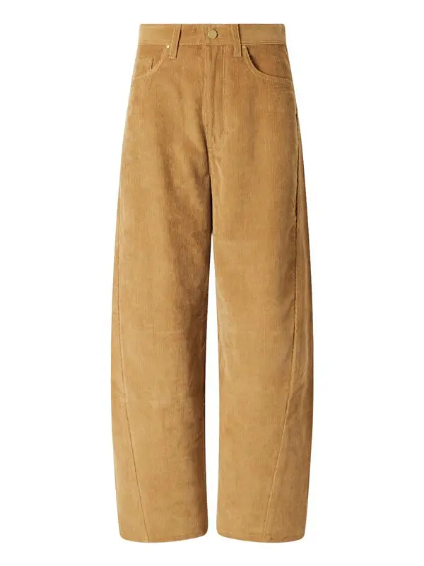 Maria Mcmanus Crescent Corduroy Organic-cotton Wide-leg Pants - Brown