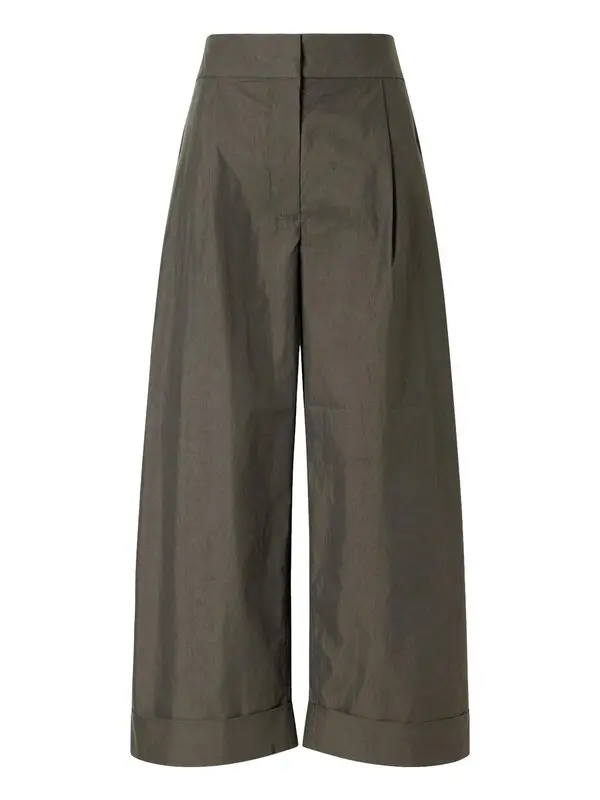 Proenza Schouler White Label Talla Cotton-blend Wide-leg Pants - Green