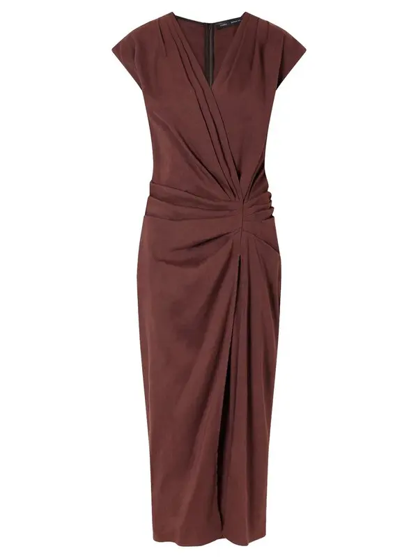 Proenza Schouler Bettina Gathered Midi Dress - Brown