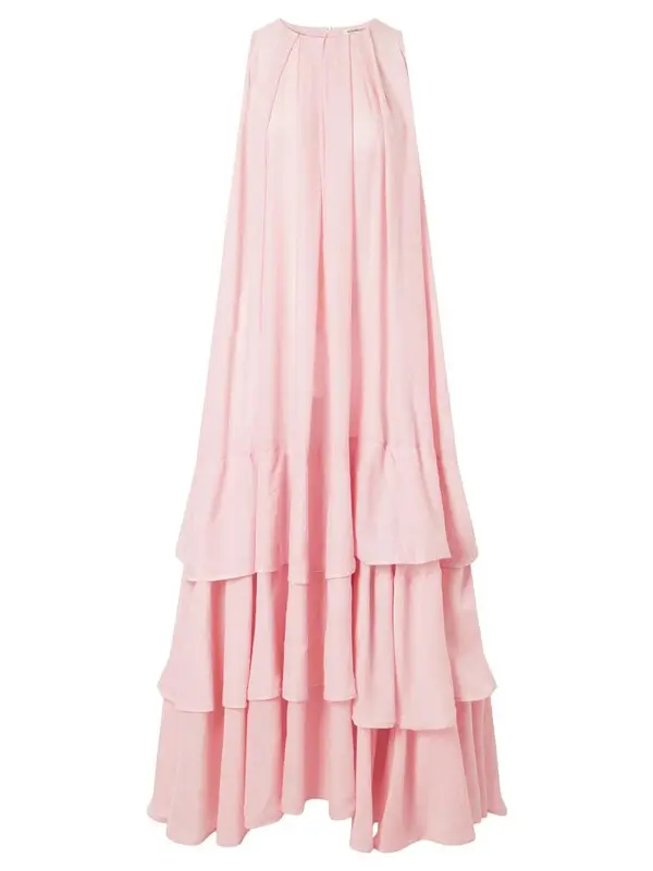MARRAKSHI LIFE Ruffled Cotton Poplin Maxi Dress - Pink