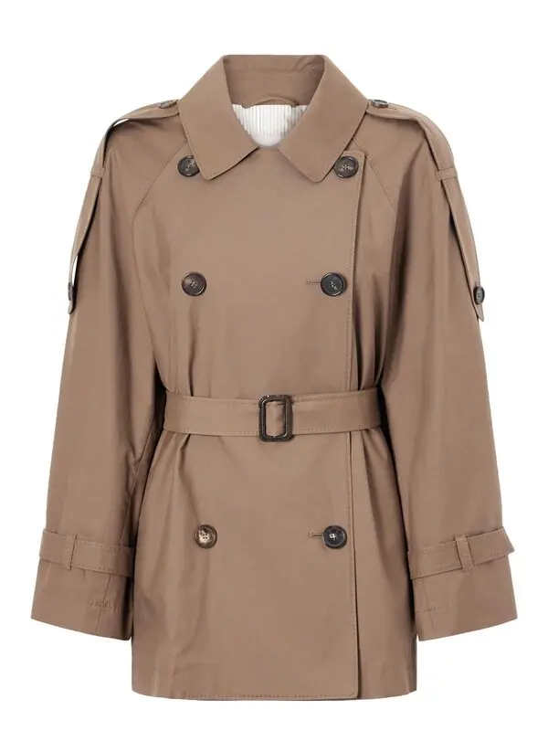 Max Mara Double-breasted Cotton-blend Twill Trench Coat - Brown