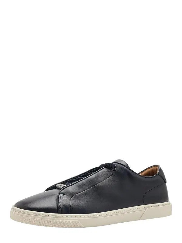 BOSS Gary Leather Low-top Sneakers - Dark Blue