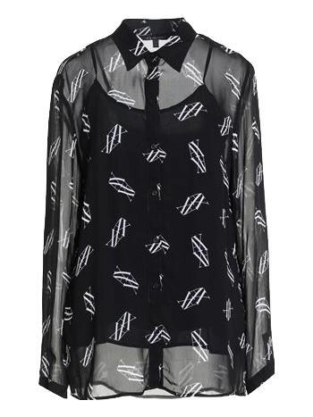 Armani Exchange Viscose Shirt With Logo Print - Black