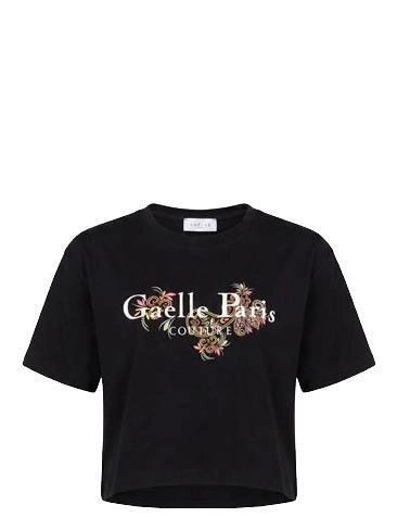 GAELLE PARIS Cotton T-shirt With Logo Print - Black