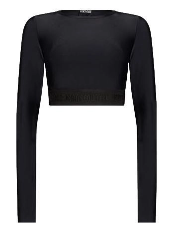 Versace Long Sleeve Cropped T-shirt - Black