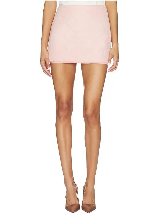 L'academie Charlotte Quilted Mini Skirt - Dark Melon