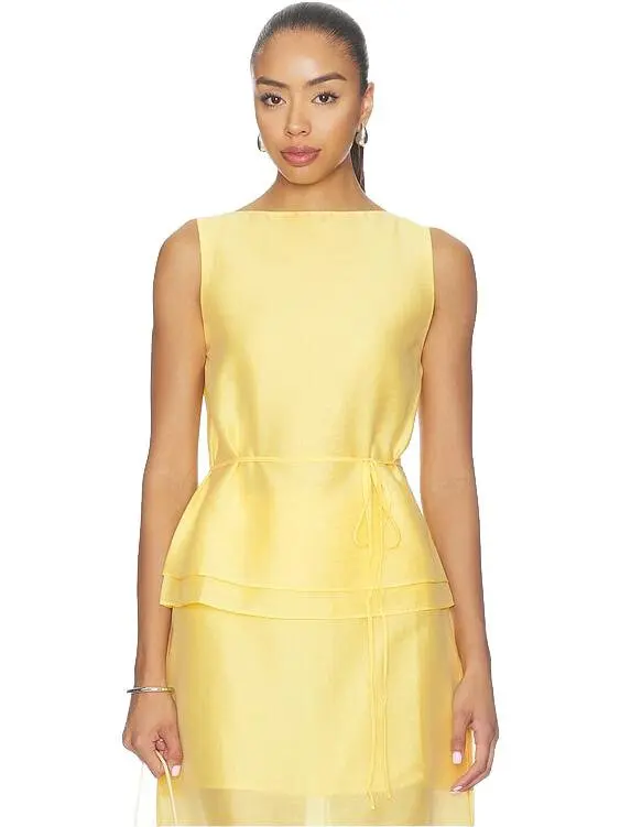 L'academie Ashby Organza Top - Lemon