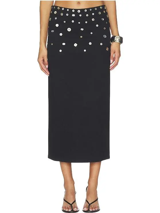 ANONIE Amanda Embellished Maxi Skirt - Black