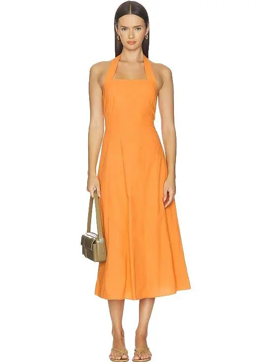 ELODIE THE LABEL Halterneck Midi Dress - Orange