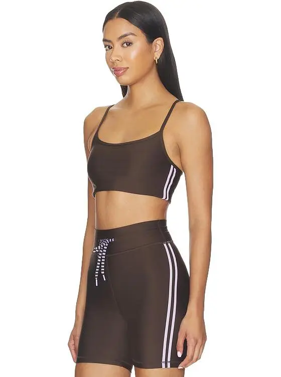 The Upside Oxford Hutton Scoop Sports Bra In Brown - Cocoa