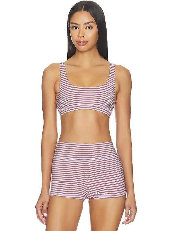The Upside Miami Scoop Neck Jasmine Sports Bra In Lavender - Stripe