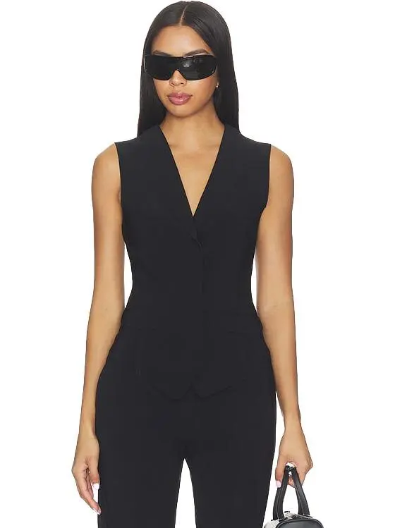 Norma Kamali Vest With Lapel - Black