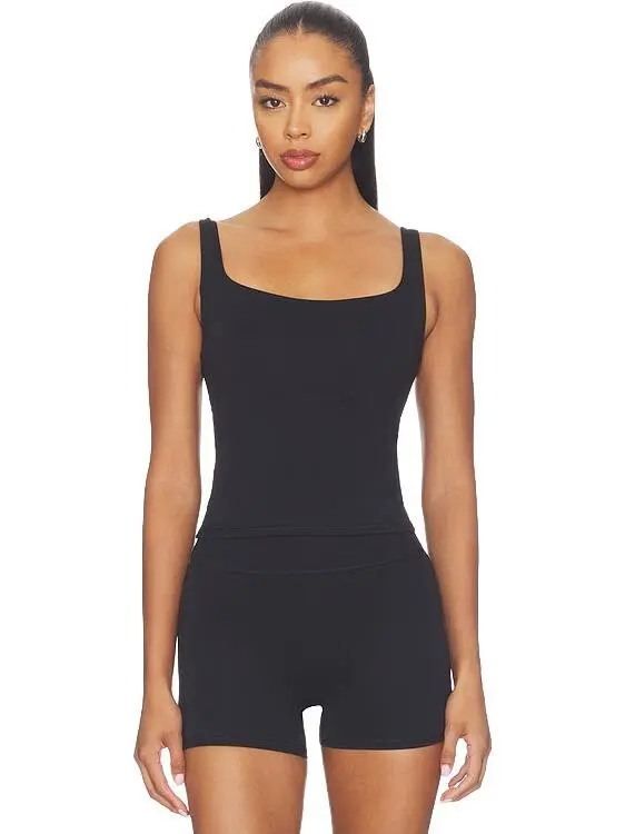 NIKESKIMS Matte Square Neck Tank - Obsidian