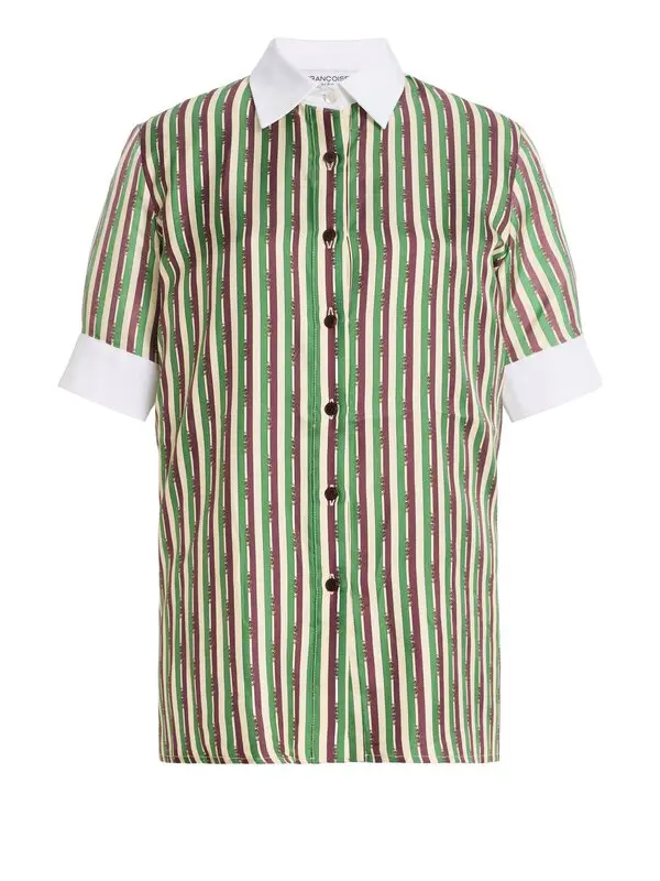 Françoise Striped Silk Shirt With Classic Collar - Stripe