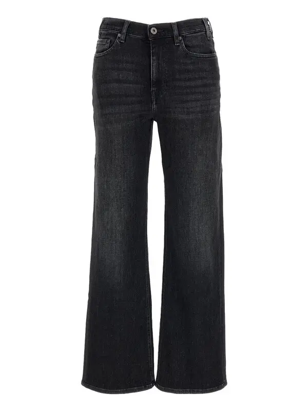 Ag Stretch Denim Wide Leg Jeans - Grey