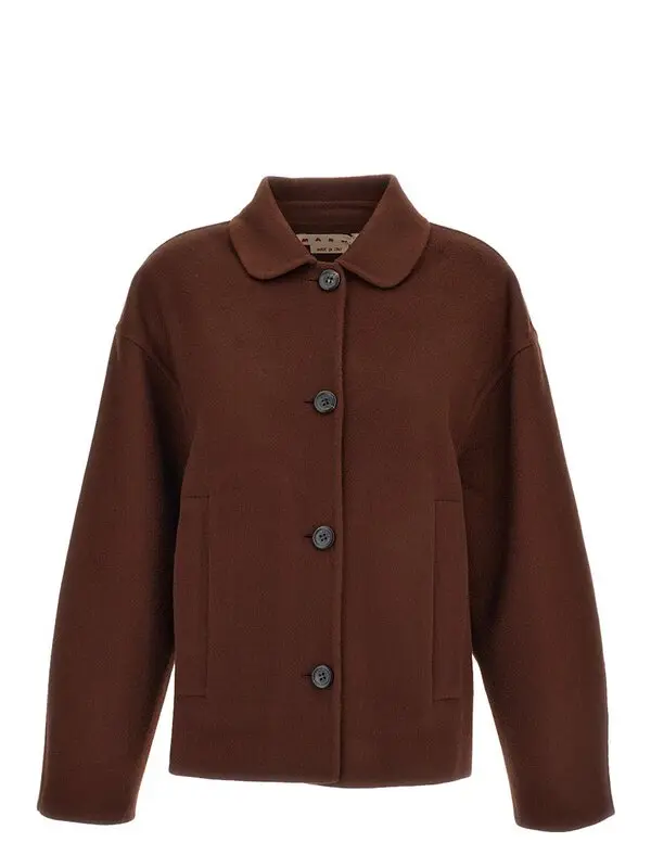 Marni Single-breasted Wool And Cashmere Jacket - Marrone