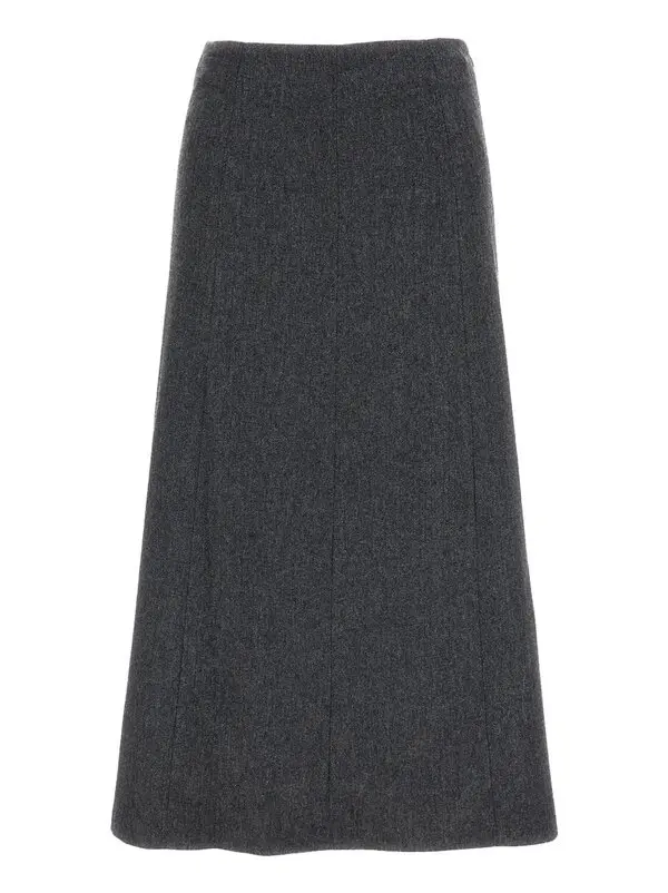 THELATEST Erica Wool-blend Flannel Midi Skirt - Grey