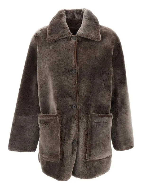ARMA Nicola Reversible Shearling And Nappa Leather Jacket - Brown