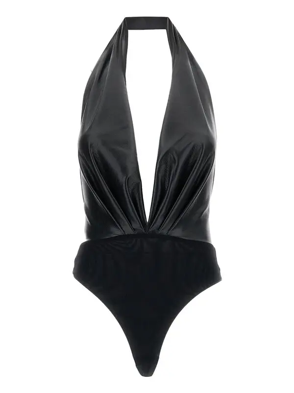 Andamane Halter Neck Bodysuit - Nero