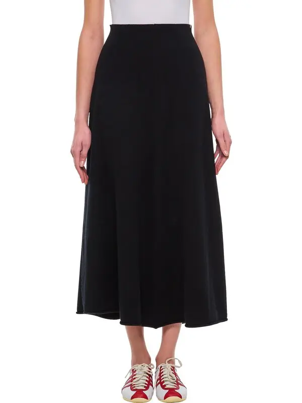 Extreme Cashmere Skirt Ease" Cashmere Stretch Maxi Skirt - Black
