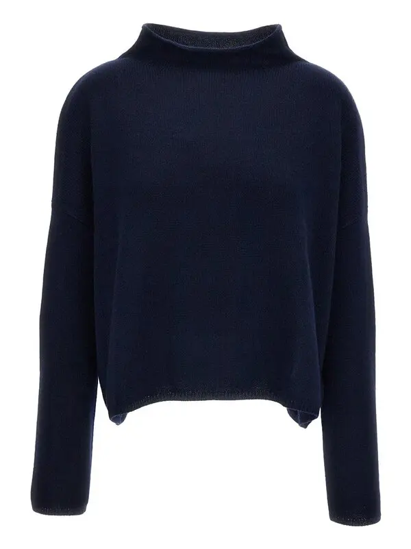 LISA YANG Sandy Pure Cashmere Rolled Turtleneck Sweater - Blue