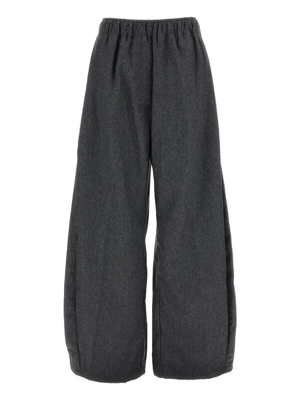 THELATEST E-dora Wool-blend Flannel Wide Leg Pants - Grey