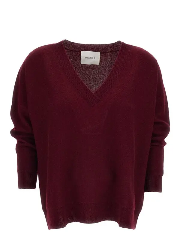 LISA YANG Kenny V-neck Cashmere Sweater - Red